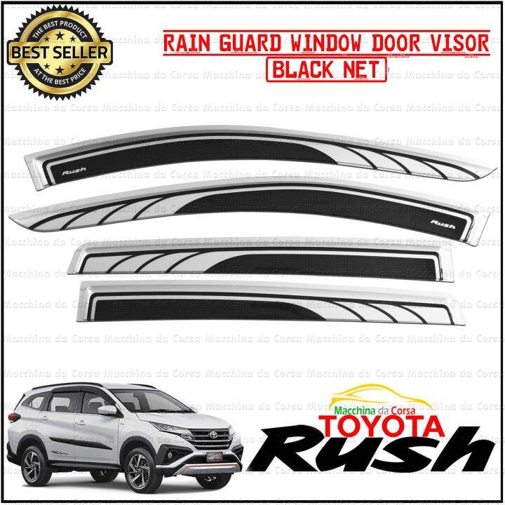 Toyota Rush 2018-2023 Rain Guard Window Door Visor (Two Toned / Black ...