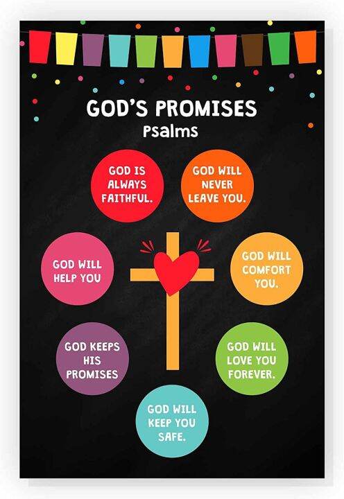 God's Promises Posters Kids Scripture Poster Church Sunday School Decor ...