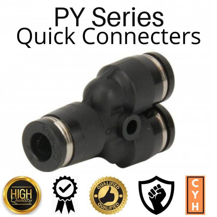PY Series (Y Shape) Air Pneumatic Fittings Plastic Connectors Quick Air ...