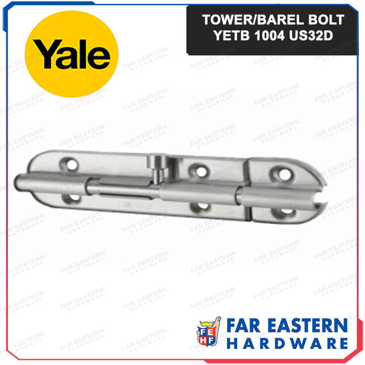 YALE Stainless Steel Door Lock Barrel Bolt Lock YETB 1004 US32D SS ...