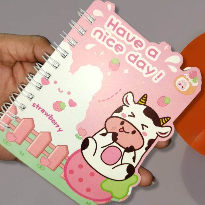 NOTEBOOK SPIRAL SAPI CUTE LUCU UKURAN A6 ISI 50 LEMBAR KERTAS BERGARIS ...