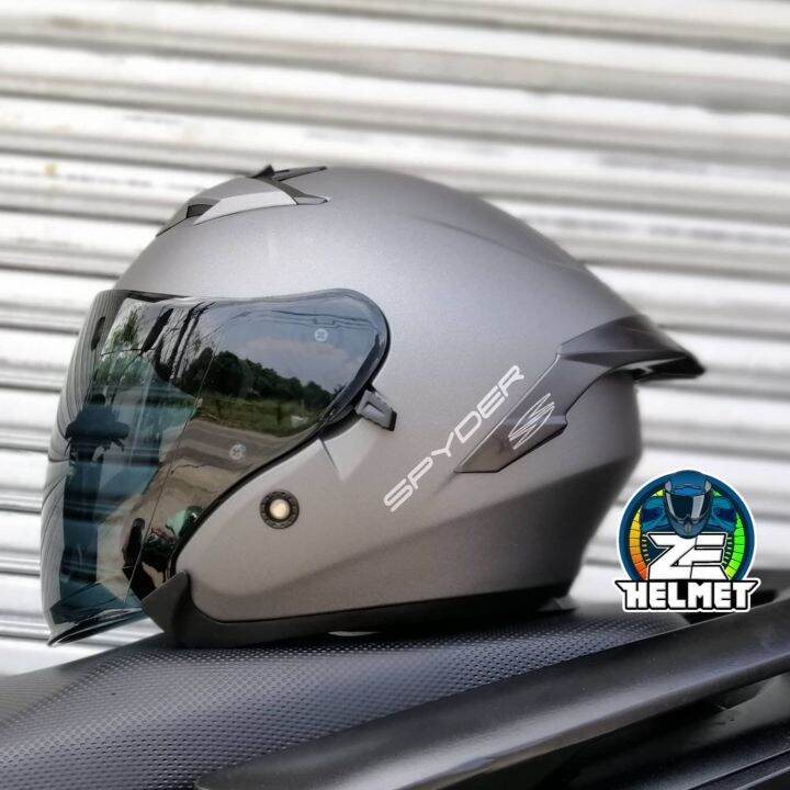 SPYDER FUEL PD (Matte Titanium Gray) HALF FACE - DUAL VISOR (with FREE ...
