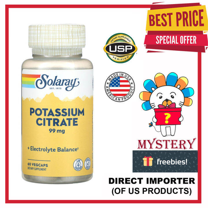 Solaray, Potassium Citrate , 99 mg , 60 VegCaps | Lazada PH