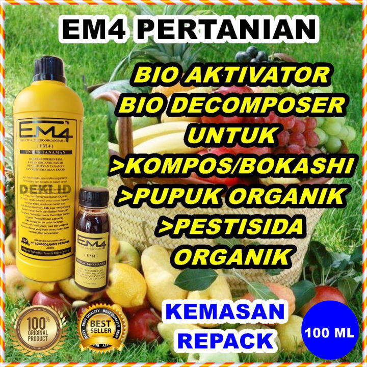 EM4 Pertanian 100 ML Repack Kuning Bio Aktivator Fermentasi Pupuk Bahan ...
