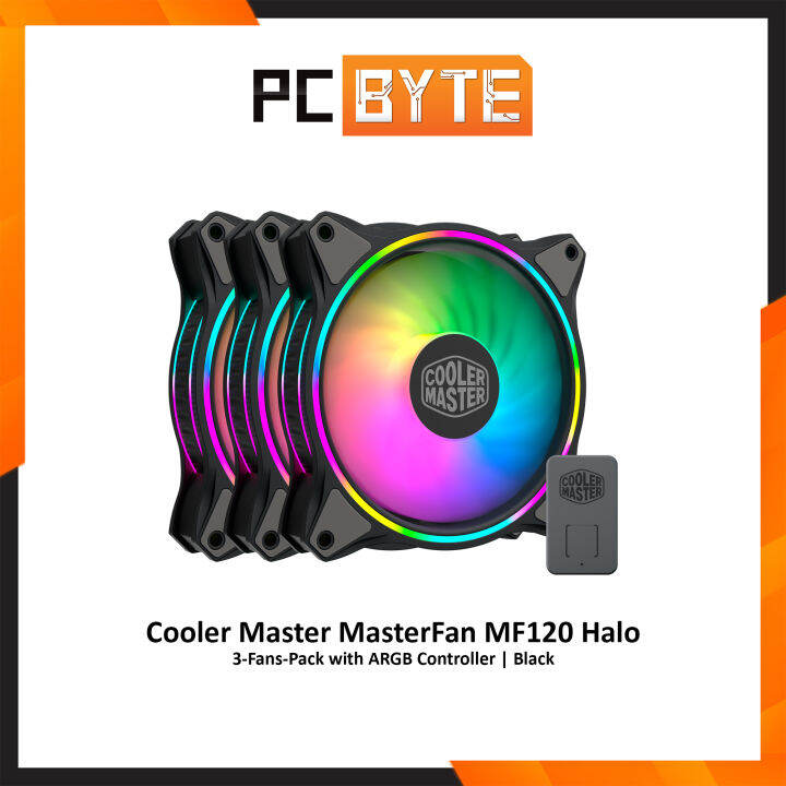 Cooler Master MasterFan MF120 Halo Black - Dual Loop Addressable RGB (3 ...