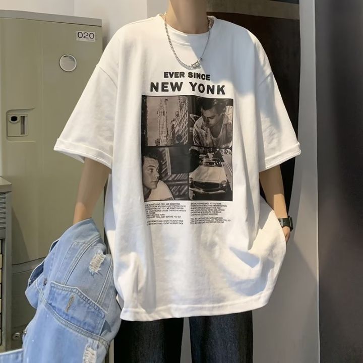 American Retro Short Sleeve T Shirt Mens Summer Ins Fashion Brand