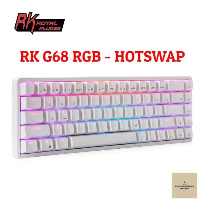 RK G68 RGB - Bàn phím cơ không dây Royal Kludge RK G68 RGB Bluetooth 5. ...