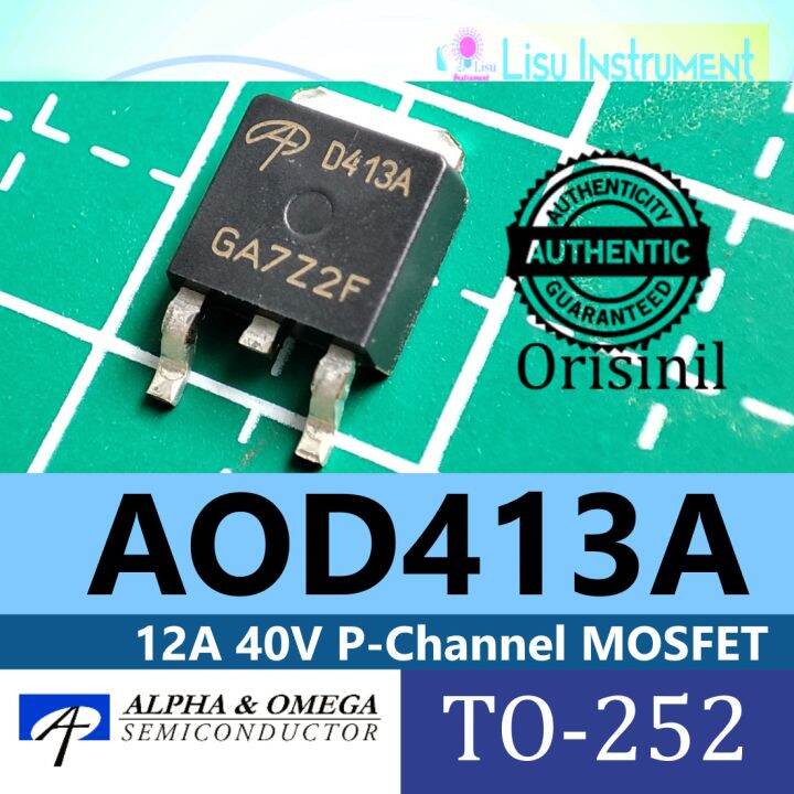 AOD413A D413A 40V 12A P-Channel MOSFET TO-252 Alpha Omega Semiconductor Original | Lazada Indonesia