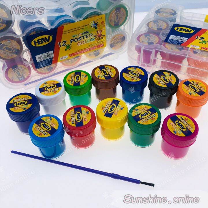 Original HBW #C6-20 12in1 Washable Poster Color W/Handle | Lazada PH