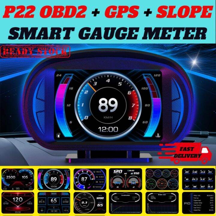 ‼️New Model🇲🇾 P22 Car OBD OBD2 Meter GPS Digital Scanner Speedometer ...