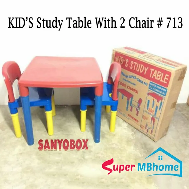 SANYOBOX Kid's Study Table With 2 Chair #SW713 | Lazada PH