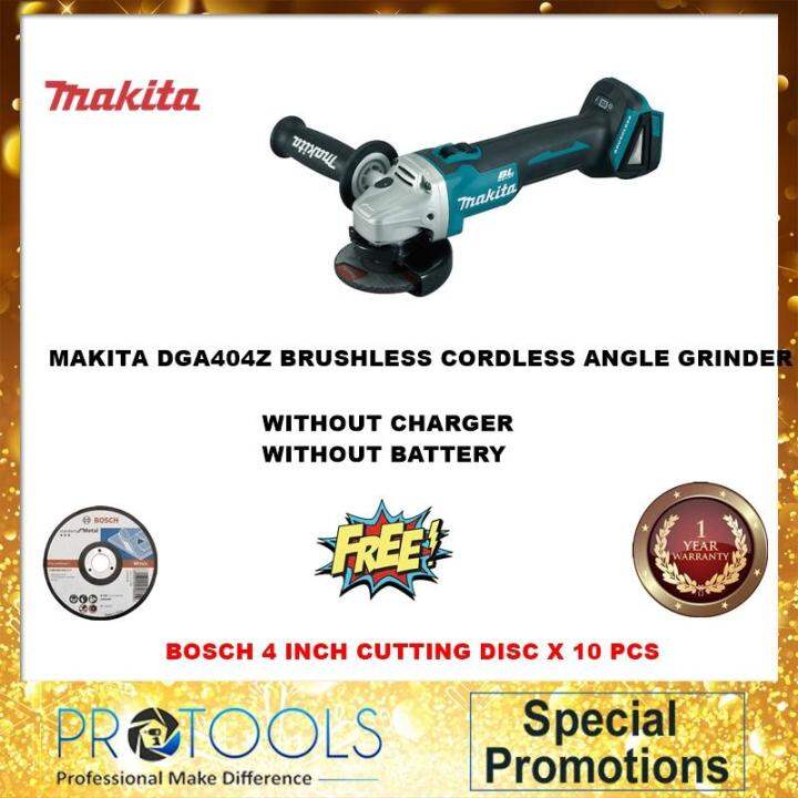 MAKITA DGA404Z BRUSHLESS CORDLESS ANGLE GRINDER(SOLO) FOC 10 PCS ...