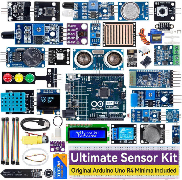 SunFounder Ultimate Sensor Kit with Original Arduino Uno R4 Minima ...