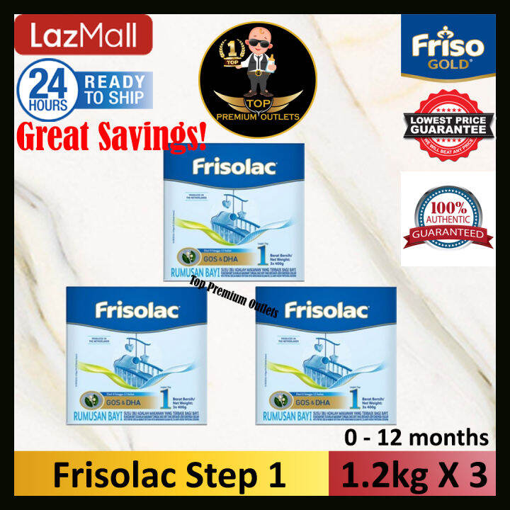 Frisolac Step 1 (1.2kg X 3) Exp: 07/2024 (Newest Stock) | Lazada