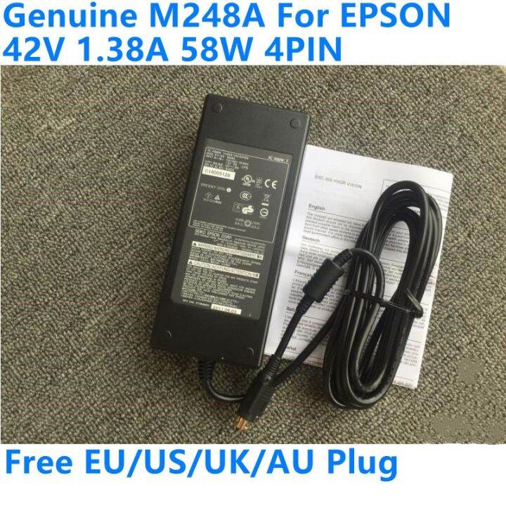 Genuine M248A 42V 1.38A 58W 4PIN AC Adapter Power Supply For EPSON TM ...