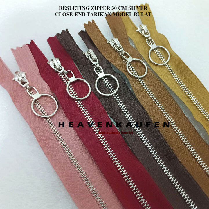 Resleting Zipper Ritsleting 30 cm Type Gigi Besi Silver Nomor 3 Variasi ...