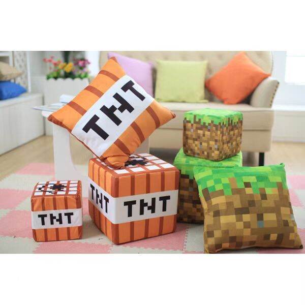 ผลิตภัณฑ์ใหม่เบาะพักผ่อน Minecraft Pixel Cube Pillow เครื่องตุ๊กตา ...