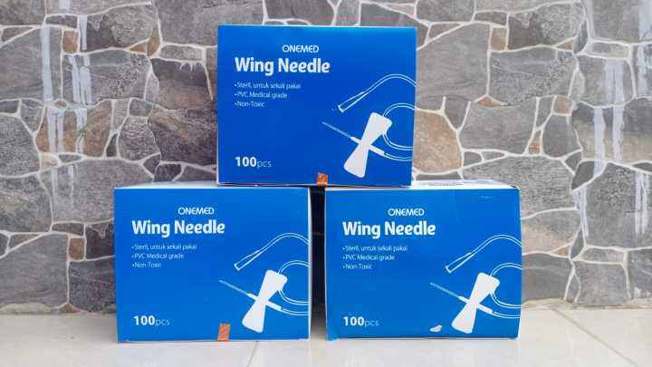 Per Box Wing Needle Onemed 23G/25G/27G Wing Needle ONEMED Ukuran 25 G ...