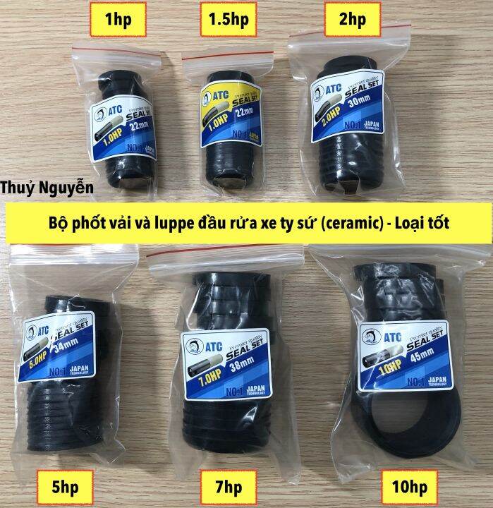 Bộ phốt (phớt) vãi (bố) và luppe máy rửa xe pít tông sứ (ceramic) 1hp ...