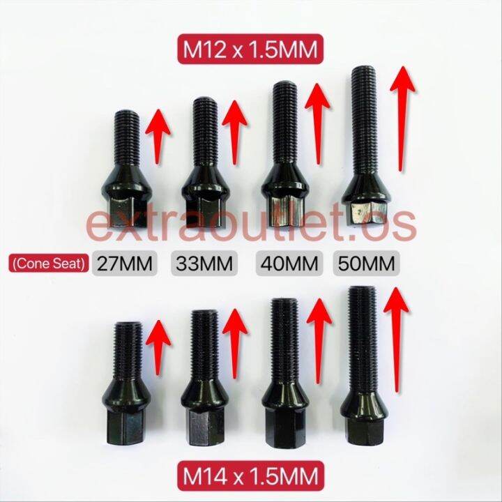 Mercedes BMW Audi Volkswagen ( M12 M14 x 1.5MM ) Wheel Bolt Wheel Nut ...
