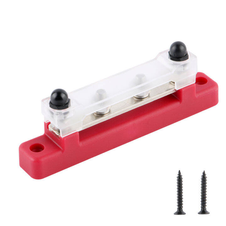 KKmoon Bus Bar M6*4 Single-row Nylon Base BusBar Block with Cover ...