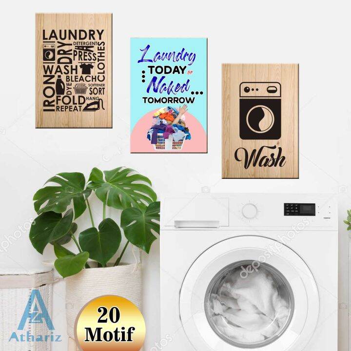 HIASAN DINDING RUMAH WALDECOR LAUNDRY UKURAN 15 X 20 CM | Lazada Indonesia
