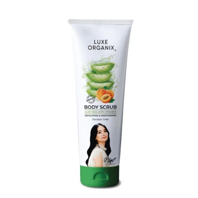 Luxe Organix Face & Body Scrub Aloe Vera Apricot Scrub with Vitamin C ...