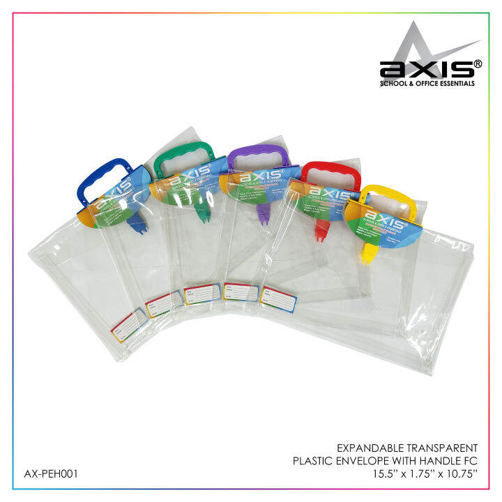 Plastic Envelope Long Expandable Transparent Clear with Handle Axis AX ...