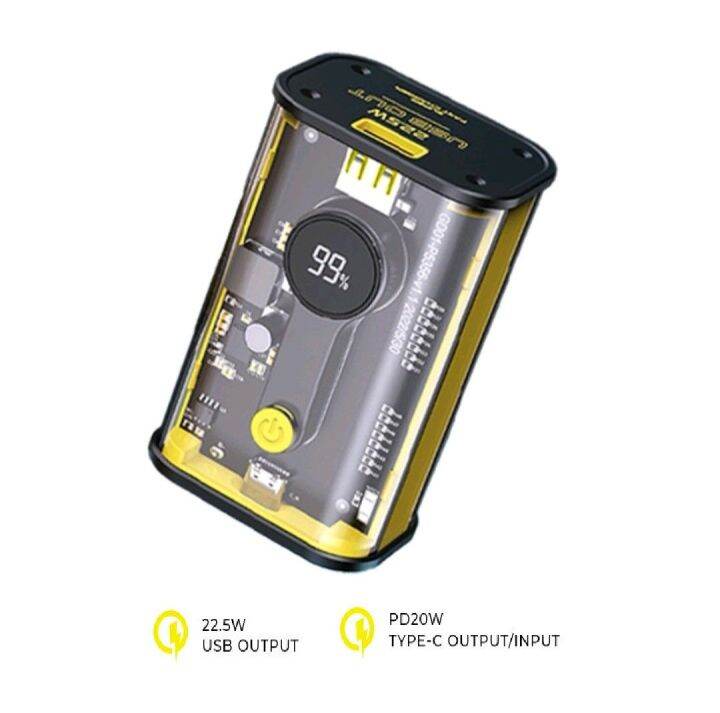 Transparent Power Bank 10000mAh 22.5W 4X Super Fast Charge Power Bank ...