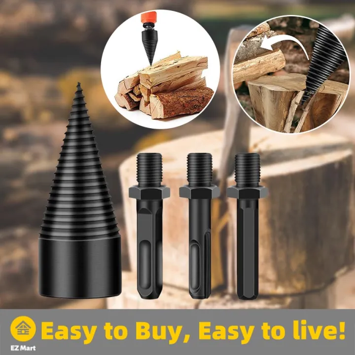 Firewood Splitter Machine Drill Bits Wood Cone Reamer Punch Driver Step ...