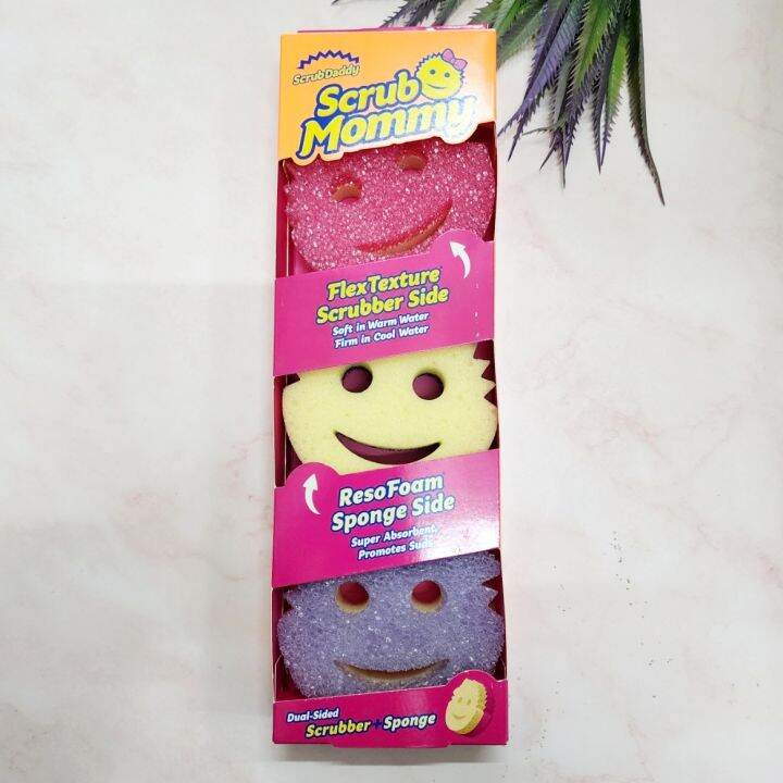 ฟองน้ำอเนกประสงค์ ที่ขัด+ฟองน้ำใช้ล้างจาน แก้ว สแตนเลส Scrub Mommy ...