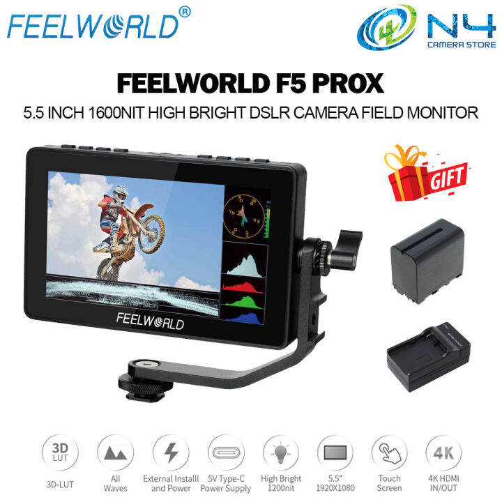 FEELWORLD F5 PROX 5.5 INCH 1600NIT HIGH BRIGHT DSLR CAMERA FIELD ...