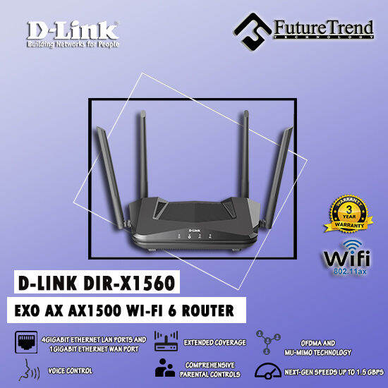 D-Link DIR-X1560 Wireless AX1500 Wi-Fi 6 Router | Lazada