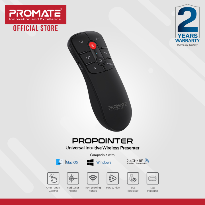 Promate ProPointer Universal Intuitive Wireless Presenter | Lazada PH