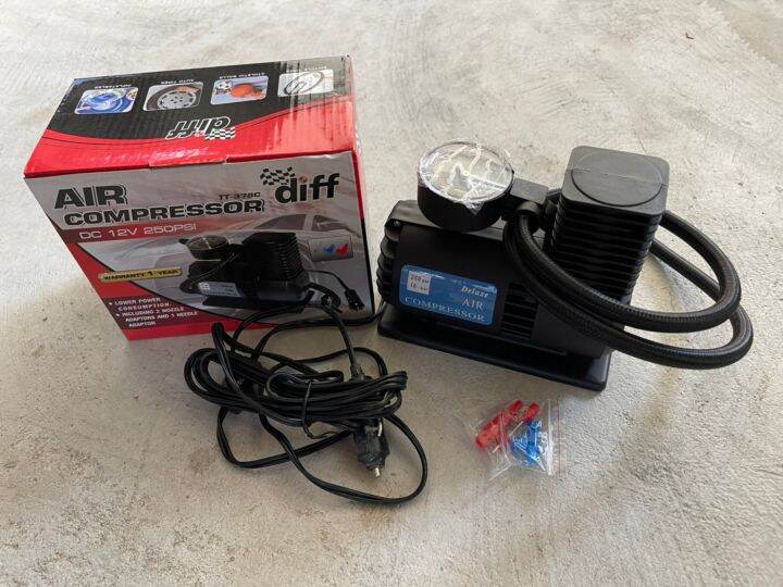 เครื่องเติมลมไฟฟ้า เครื่องสูบลมไฟฟ้า ติดรถยนต์ Diff (Air compressor) | Lazada.co.th