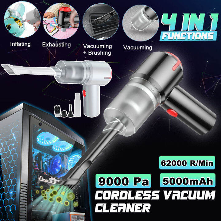 4 In 1 Cordless Air Blower Handheld Air Duster Mini 9000pa Wireless