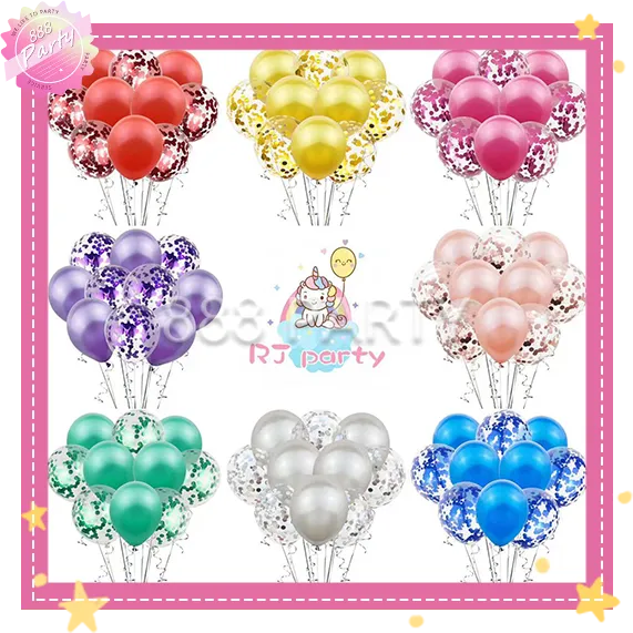 Halo Party 10 Pcs 12 Inch Confetti Sequins Balloon for Birthday Party ...