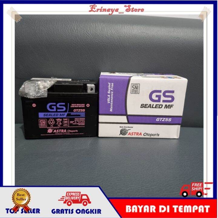 ORIGINAL Accu Aki Motor Astra GS GTZ5s Honda Matic Scoopy Spacy Accu Kering MF Original Ori ...