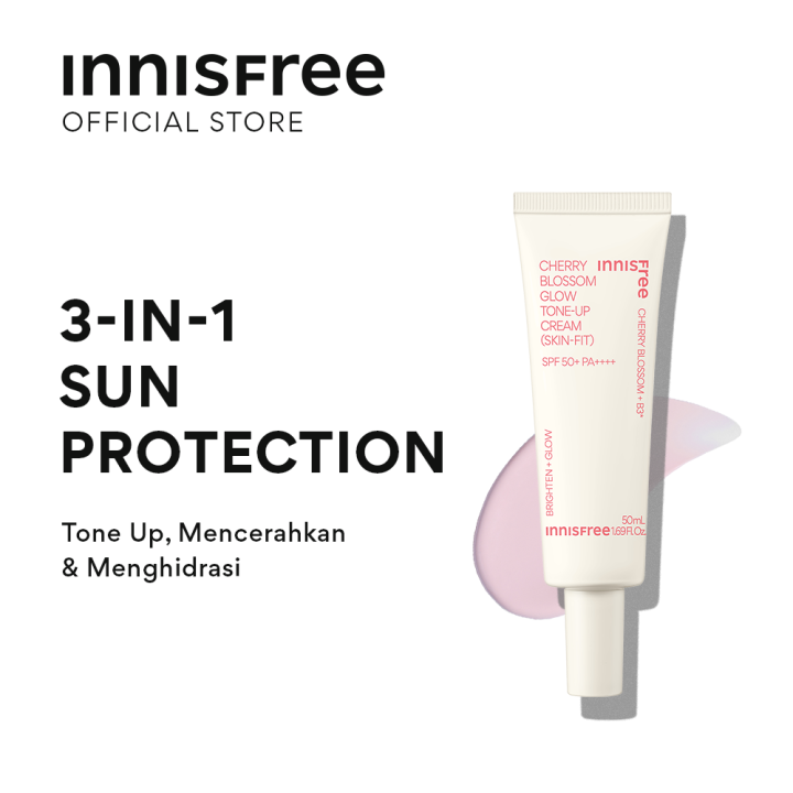 Innisfree Cherry Blossom Glow Skin Fit Tone Up Cream SPF 50+ PA++++ 50ml | Lazada Indonesia