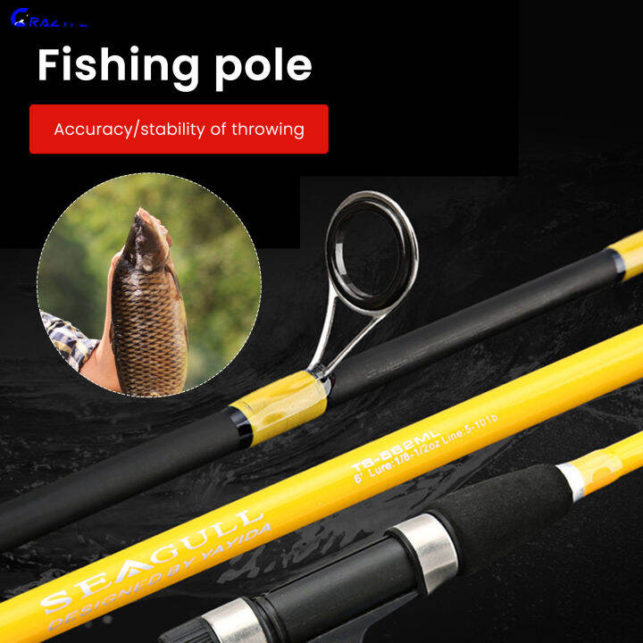 Crazyfly Fiberglass Fishing Rod With One-piece Handle Design For Lake ...