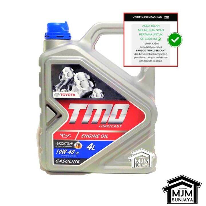 BARCODE Oli Toyota TMO 10W40 4 Liter Oli Mesin Mobil Bensin Galon Oli ...