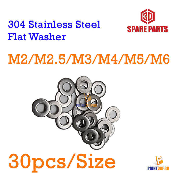 Screw Flat Washer 304 Stainless Steel แหวนรองน็อต M2 ,M2.5 , M3 , M4 ...