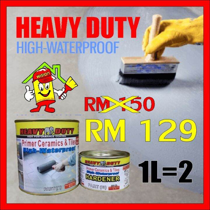 Epoxy Primer ( EPOXY Undercoat ) 1L x 2set TILES & CERAMIC HEAVY DUTY PRIMER FLOOR KOSSAN (NEW ...