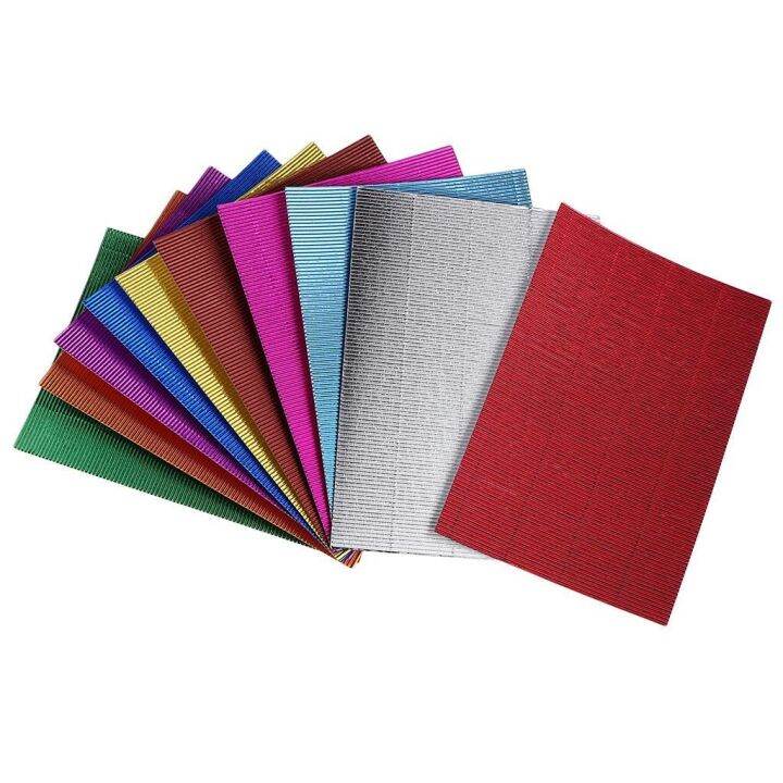 【hot】☒ 10 Pieces Colorful Corrugated Crafts Supply Cardboard for –Card ...