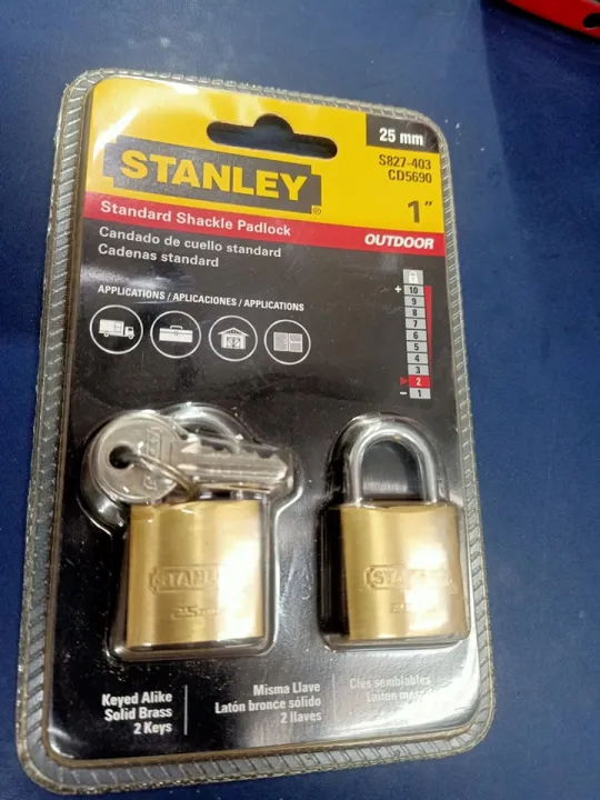 STANLEY SOLID BRASS PADLOCK STANDARD SHACKLE PADLOCK OUTDOOR | Lazada PH