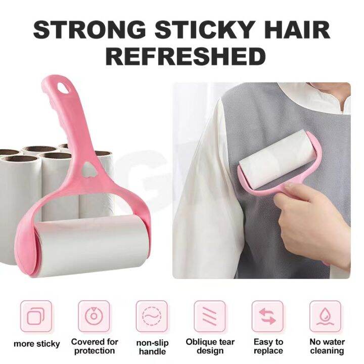 Sticky Pet Fur Cleaner Hair Roller with Cover Clothes Cleaning Dust ...