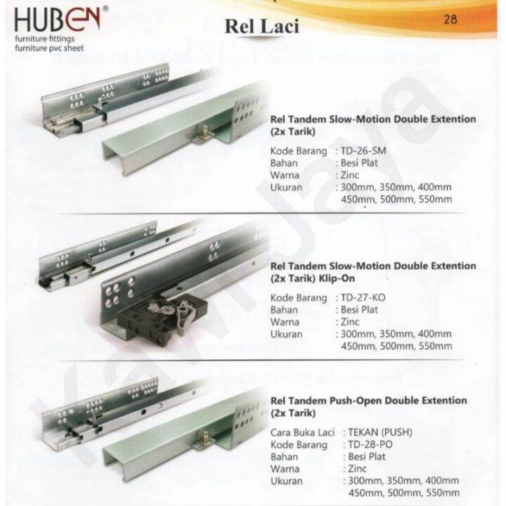 Rel Laci Tanam Tanem Tandem Huben Soft Closing TD 26 Klip On TD 27 Push Open TD 28 BUKAN Blum ...