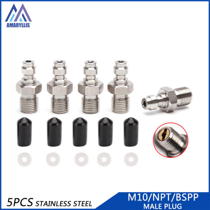 2PCS/3PCS/5PCS/LOT High Pressure PCP 1/8NPT 1/8BSPP M10x1 Stainless ...