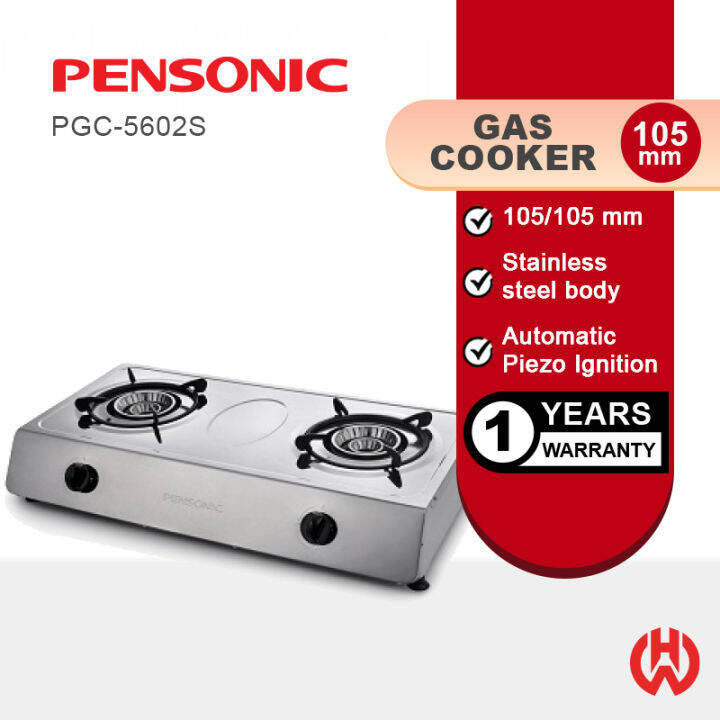 PENSONIC STAINLESS STEEL GAS STOVE COOKER PGC-5602S | Lazada