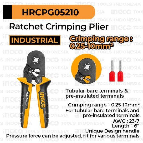 Tang Press Skun INGCO HRCPG05210 0.25-10mm Tank Ratchet Crimping Plier ...